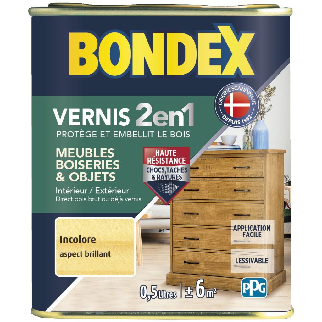 Vernis 2 en 1 BONDEX Meubles, Boiseries&Objets INTERIEUR satin - Sèni Color
